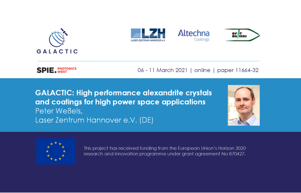 GALACTIC poster presentation at the Photonics West 2021 Digital Forum ...